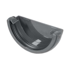Half-Round Gutter Stop End Ext (Grey) | UPVC Shop